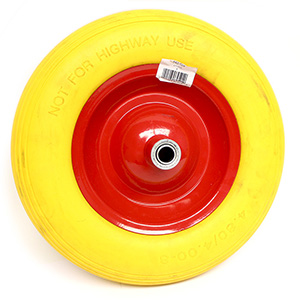 Flat Free Wheelbarrow Wheel 16" - wide hub | Docap